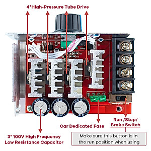Hosyond PWM Motor Speed Controller DC 7-70V 30A 12V 24V 36V 48V with 30 Amp Fuse