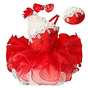 Jenniferwu G124 Infant Toddler Baby Newborn Little Girl's Pageant Party Birthday Dress RED Size 3T
