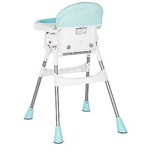 Dream On Me Portable 2-in-1 Tabletalk High Chair, Convertible Compact High Chair, Light Weight Portable Highchair, Aqua