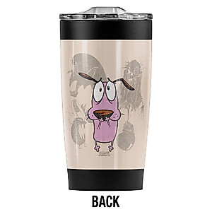 Logovision Courage the Cowardly Dog Monsters Stainless Steel Tumbler 20 oz Coffee Travel Mug/Cup, Vacuum Insulated & Double Wall with Leakproof Sliding Lid | Great for Hot Drinks and Cold Beverages