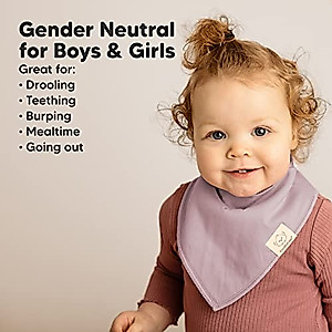 8-Pack Organic Baby Bandana Drool Bibs for Girls - Baby Bibs for Baby Girls, Baby Boys, Soft Cotton Bandana Bibs, Baby Drool Bib, Teething Bibs for Infant, Toddler, Bib Girl (Muted Pastel)