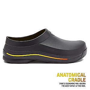 Avia Flame Men's Clogs, Slip Resistant Shoes for Men Food Service, Non Slip Restaurant and Chef Shoes Men Slip Resistant for Kitchen Work or Nursing - Black, 14 Medium