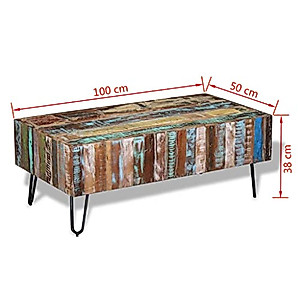 vidaXL Coffee Table Solid Reclaimed Wood 39.4"x19.7"x15"