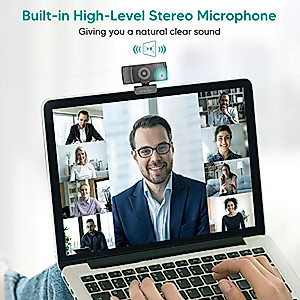 wansview Webcam with Microphone, 1080P HD Webcam USB PC Laptop Web Camera with for Computer Desktop Live Streaming/Zoom/Video Call/Online Meeting/Gaming