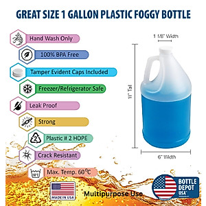 BOTTLE DEPOT USA 4 PACK 1-Gallon Empty Plastic Jugs, Reusable With Shipping Box, Food-Safe, BPA Free | Heavy-Duty HDPE | With White Tamper Evident Screw Caps