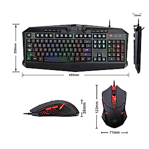 FEDRUI Wired Gaming Keyboard, Backlit Compact Mini Keyboard, Waterproof Small Keyboard for Business Trip