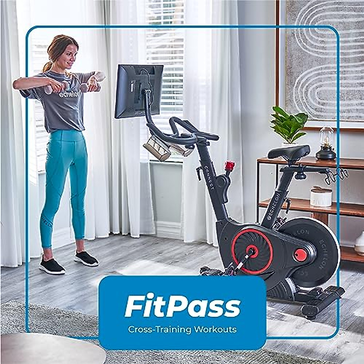 Echelon EX5-S Smart Connect Fitness Bike, 30-Day Free Echelon Membership, Easy Storage, Small Spaces, Cushioned Seat, Solid, Top Instructors, 32 Resistance Levels, Bluetooth, (Renewed Premium)