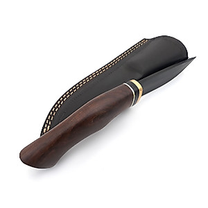 Nooraki HK-367 Premium Handmade High Carbon Steel Hunting Knife with Sheath. 9'’ Fixed Blade with Rosewood Handle. Survival and Bushcraft Knife. EDC Belt Bowie ideal Knife for Camping or everyday use