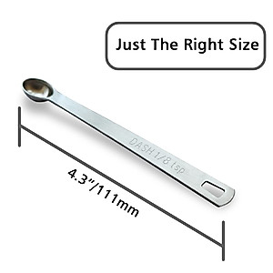 BERYLER 1/8 Teaspoon Single Measuring Spoon, 1/8 tsp Small Measuring Spoon Only, Individual Tiny Measuring Spoons, Long Handle Stainless Mini Measuring Spoons for Cooking, Fits in Spice Jar (Dash)