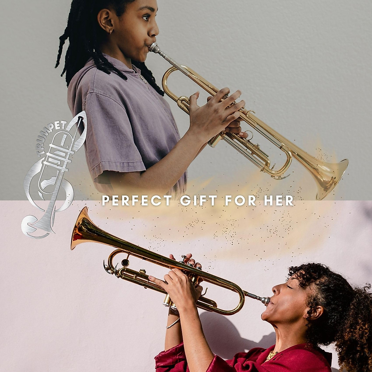 Onebttl Trumpet Gifts for Women, Grils, Trumpet Travel Mug for Music Lover, Trumpet Lovers, Glittering 20oz Stainless Steel Tumbler