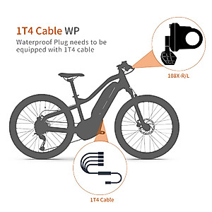 E-Bike 108X Right Thumb Throttle Speed Control 3 Pin Waterproof Connector 12V 24V 36V 48V 72V for Electric Scooters and Bike (108X-R Waterproof Plug)