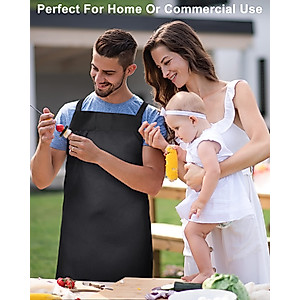 36 Pack Bulk Plain Aprons for Man Woman Adult Unisex Apron Machine Washable Adjustable Bib Aprons(Black)