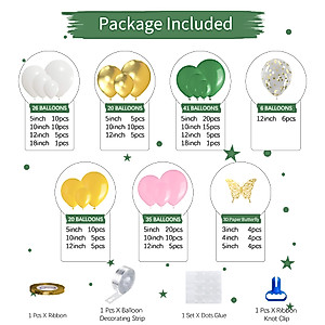 HYOWCHI Fairy Party Decorations - 148 Pcs Fairy Birthday Party Supplies Balloon Garland Arch, Pink Green Balloon Arch For Butterfly Fairy Garden Birthday Baby Shower Spring Tea Wedding Decorations