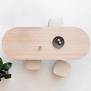 BAYCHEER Vintage Solid Wood Top Oval Dinette Table Wood Base Dining Table for Living Room - Natural Wood 47.2" L x 23.6" W x 29.5" H (Table Only)