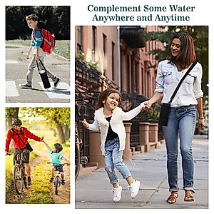 Nuovoware Water Bottle Carrier Bag, Premium Neoprene Portable Insulated Water bottle Sling Holder Bag 750ML with Adjustable Shoulder Strap for Men Women Kids Hiking, Sling Bottle Bag Case, Black