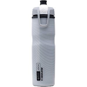 BlenderBottle Hydration Halex Insulated Squeeze Water Bottle with Straw, 24-Ounce, White