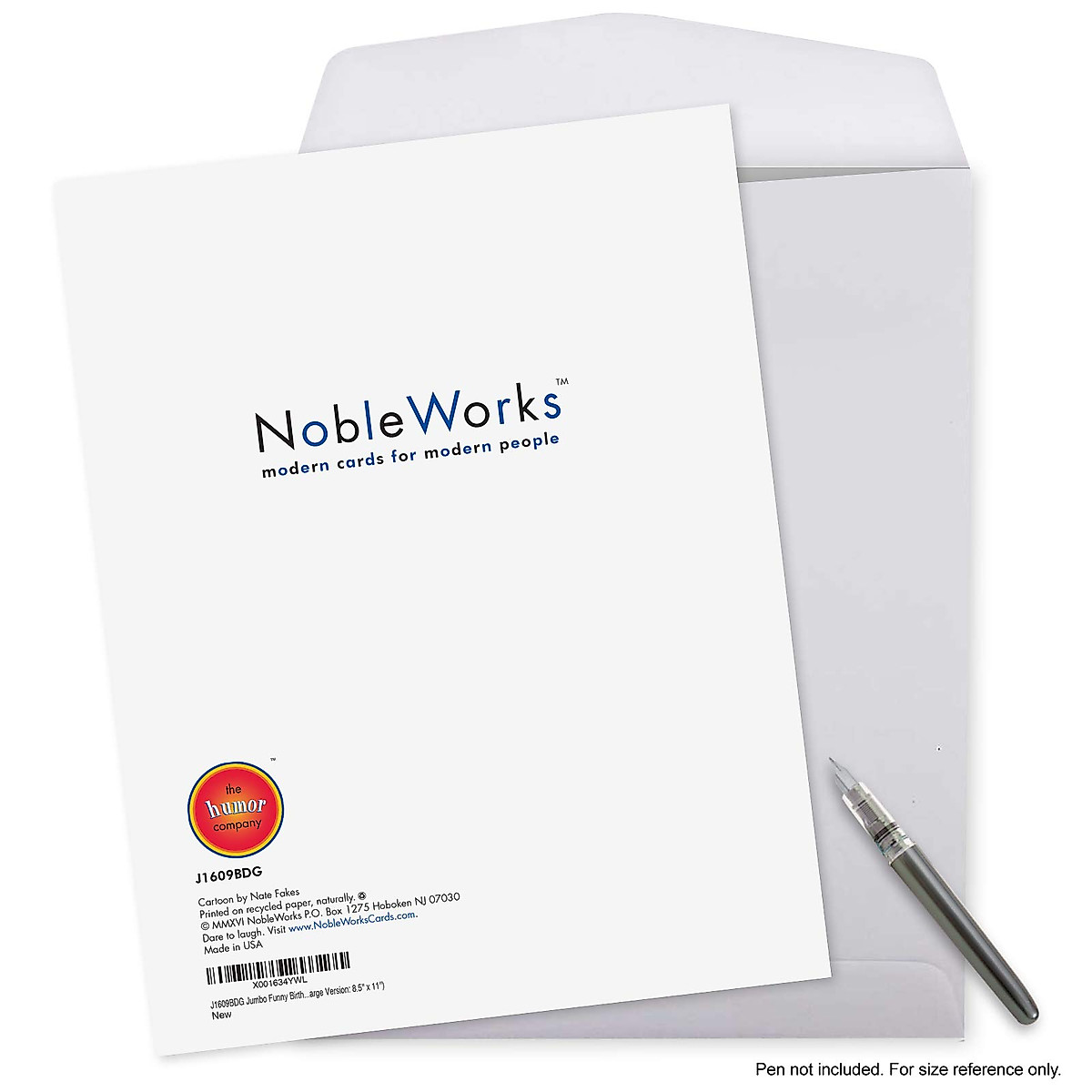 NobleWorks - 1 Large Happy Birthday Card (8.5 x 11 Inch) - Funny Cartoon Stationery for Celebrating Birthdays - Grandma Phone J1609BDG