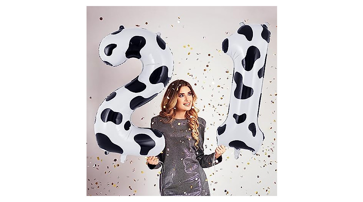 Cow Print Number 1 Balloon - 40" 1st Birthday Party Decor