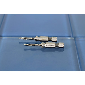TMAX 2 pc 6-32 Combination Drill and Tap Multi Use Deburr Countersink Hex Bit
