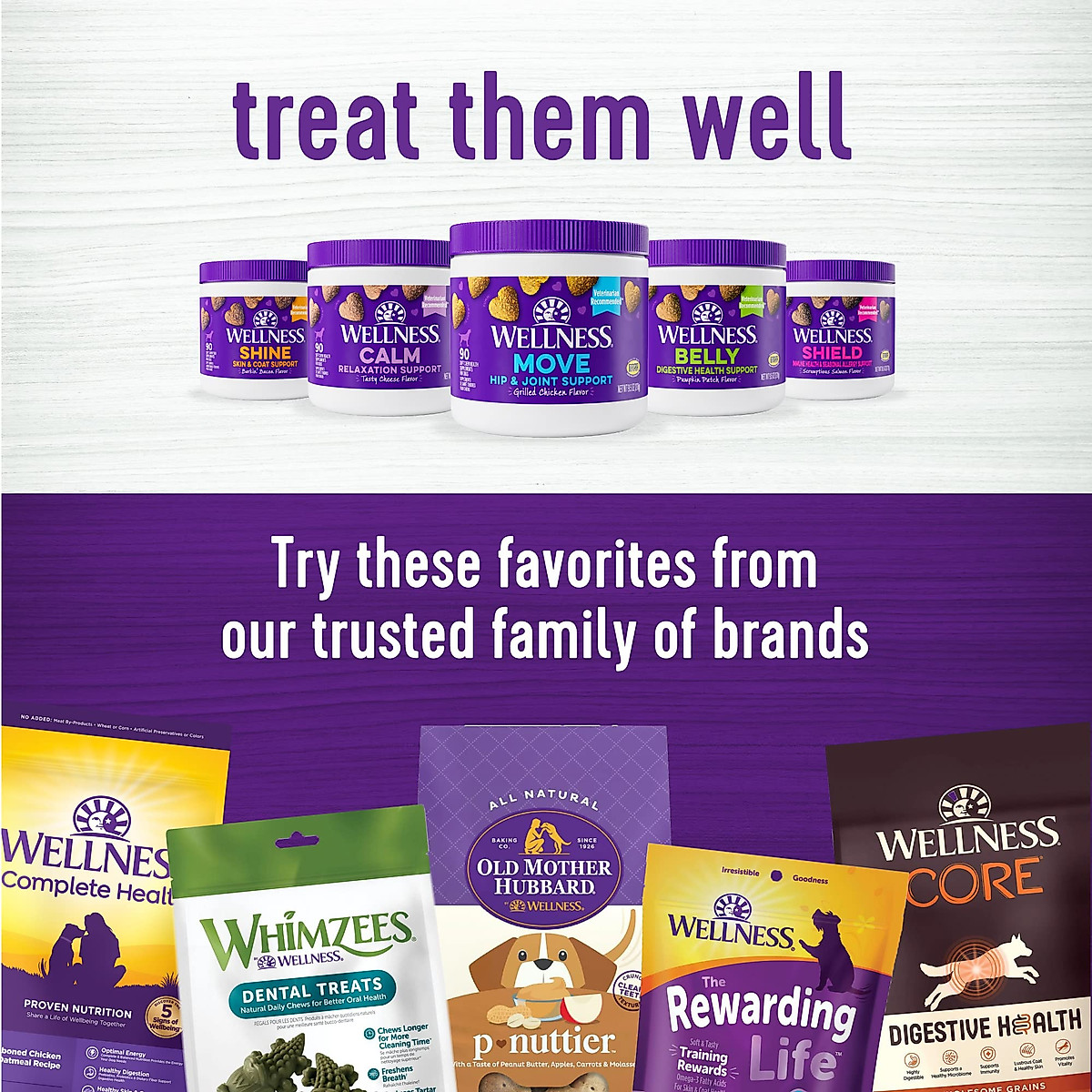 Wellness Grilled Chicken Flavored Soft Chews Hip & Joint Health Supplements for Dogs, 90 Count