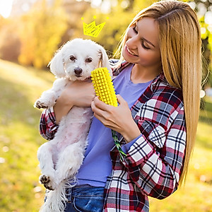 Sumind Dog Chew Toys Squeaky Puppy Toothbrush Clean Teeth Interactive Corn Cob Toys Dog Toys Aggressive Chewers Small Medium Large Breed for Training and Cleaning Teeth