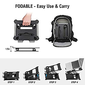 DUCHY Adjustable Laptop Stand, Ergonomic Portable Computer Stand with Heat-Vent to Elevate Laptop, 13 Lbs Heavy Duty Laptop Holder Compatible with MacBook, Air, Pro All Laptops