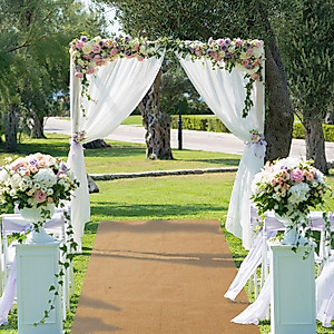 Tudomro Extra Long Natural Burlap Wedding Aisle Runner Outdoor Jute Burlap Aisle Runner for Wedding Ceremony Rustic Indoor Wedding Runner Carpet for Walkway(Elegant Style, 40 Inch x 30 Ft)