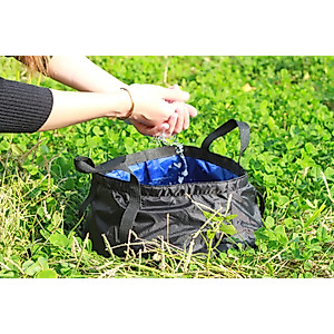 PRO OUTDOOR Multipurpose Waterproof Collapsible Bucket - Portable Foldable Bucket, Made with Polyester - for Camping, Fishing, & Gardening - Space-Saving with Handles - 8.5L Capacity, 2-Pack, Black