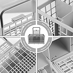 SOLUSTRE Utensil Drain Basket Cutlery Drying Rack Plastic Chopsticks Utensil Sponge Holder Divided Sink Dishwasher Rack Drainer Caddy with Handle for Soap Dishwashing Liquid Drainer