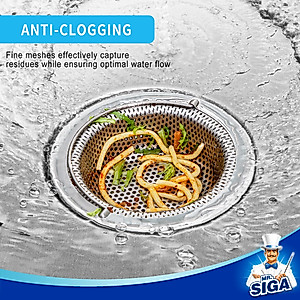 MR.SIGA Kitchen Sink Strainer, Stainless Steel Sink Drain Strainer, Dishwasher Safe, 2 Pack