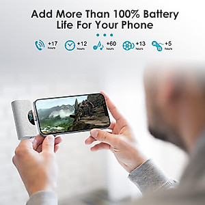 Pxwaxpy Small Portable Charger for iPhone 5200mAh, Compact 20W PD Fast Charging Power Bank, LCD Display Battery Pack Phone Compatible with 14 Pro Max/14/13/12/11/XR/X/8/7/6 (White) (HX45K8)