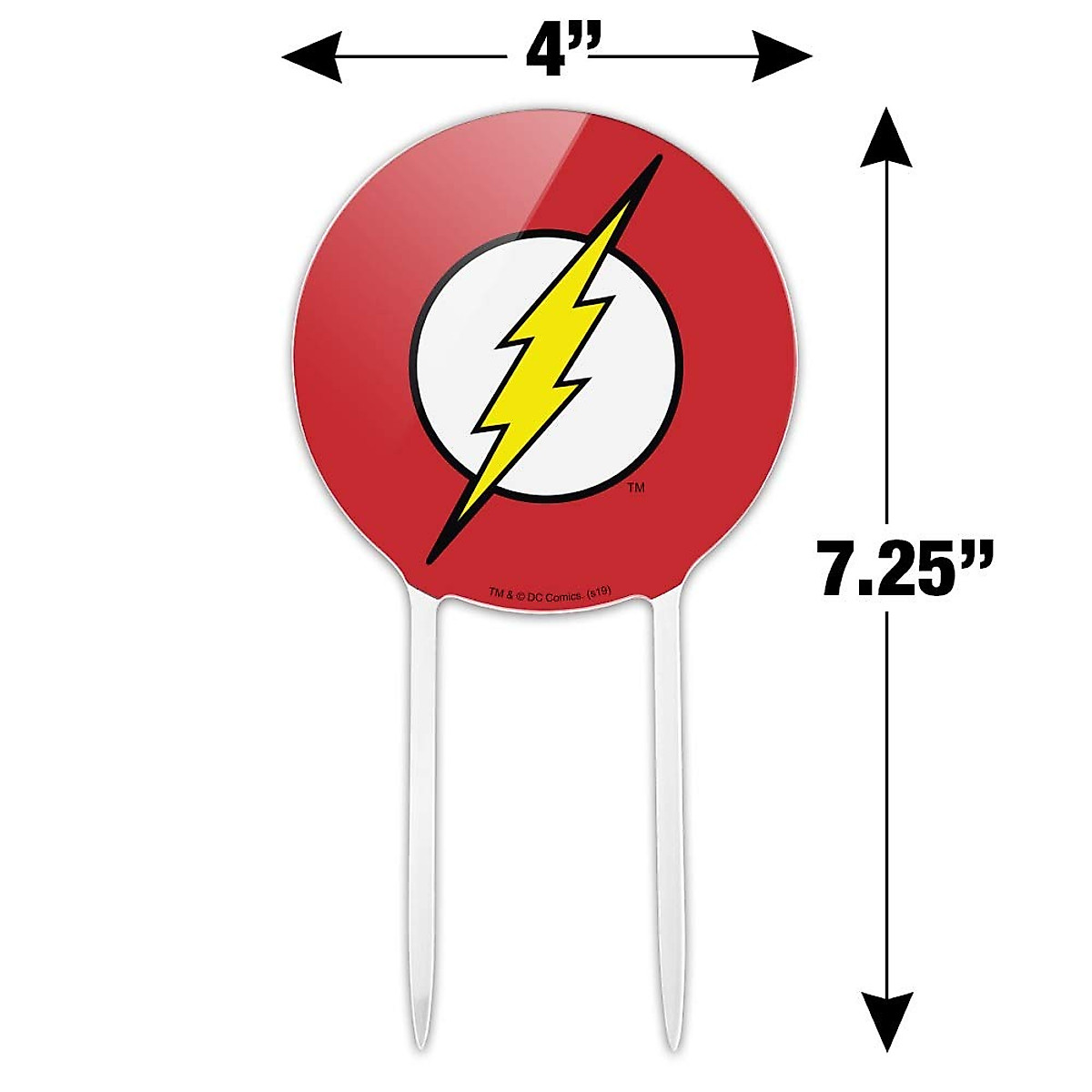 Acrylic The Flash Lightning Bolt Logo Cake Topper Party Decoration for Wedding Anniversary Birthday Graduation