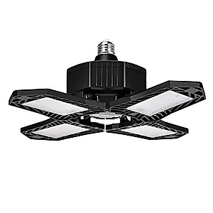 NOVOCE 1 Pack Garage Light 160W LED Garage Light , Led Garage Ceiling Lights with 4 Adjustable Panels, Daylight Shop Lights for Garage Workshop Workbench Barn ( Color : Black )