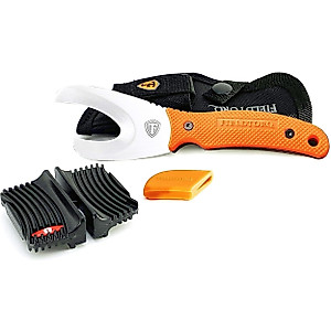 FIELDTORQ Super Tool | 4-in-1 Field Dressing Kit with Sheath & Sharpener | Skinning Knife for Hunting | Gut Hook Knife | Deer Hunting Knife Set