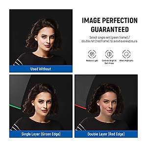 NEEWER Foldable Scrim Flag Kit, 24x36in/60x90cm 5 in 1 Photography Flag Panel Lighting Reflector Diffuser Light Modifier Shaper for Soft, Diffused & Light Effects, Carry Bag Included, SF6090F