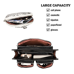 Small Crossbody Bag Leather Shoulder Bag for Women Stylish Designer Purses Retro Wallet Handbags with Coin Purse