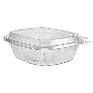 Dart CH8DED 8 oz Tamper-Resistant Clear Hinged Container with Dome Lid (Case of 200)