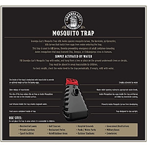 Grandpa Gus's Outdoor Mosquito Trap, Water-Activated Insecticide-Texturized Mosquito Larvae Killer, Protects up to 1500 sq ft (Pack of 2)