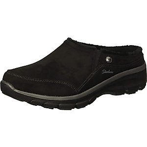 Skechers Women's Easy Going-Latte-Twin Gore Slip-on Open Back Mule, Black, 9