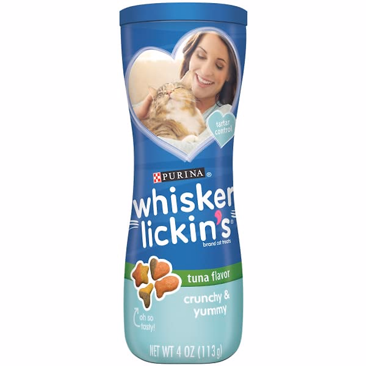 Purina Whisker Lickin's Cat Treats, Crunchy & Yummy Tuna Flavor - (10) 4 oz. Canisters