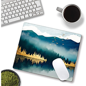 Mountains Mouse Pad, Landscape Mouse Pad, Mouse Mat Square Waterproof Mouse Pad Non Slip Rubber Base MousePads for Office Laptop, 9.5"x7.9"x0.12" Inch