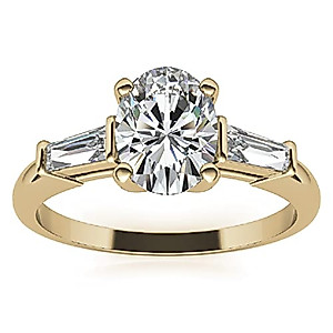 925 Silver, 10K/14K/18K Solid Gold Moissanite Engagement Ring, 5 CT Oval Cut Handmade Solitaire Ring Diamond Wedding Ring for Womans, Birthday Gift, VVS1 Colorless