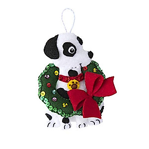 Bucilla, Christmas Dogs, Felt Applique Ornament Kit, Set of 6
