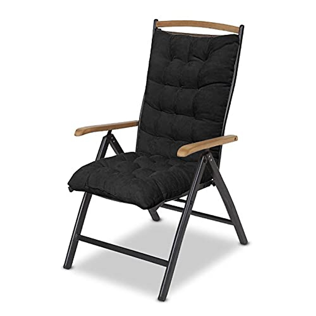 Kumprohu Rocking Chair Cushion, Chair Cushions and Pads Premium Tufted Pads Tufted Pads Non Skid Slip Backed Chair Pads for Desk Chair, Dining Chairs and Chair Black