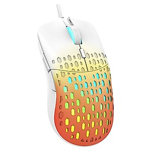 RedThunder M6 Gaming Mouse, RGB Backlight and Adjustable DPI, 6 Buttons, 69(±5)g Ultra Lightweight Honeycomb Shell Ergonomic Mice with High Precision Sensor for Laptop/PC/Mac/Windows, Gradient Orange