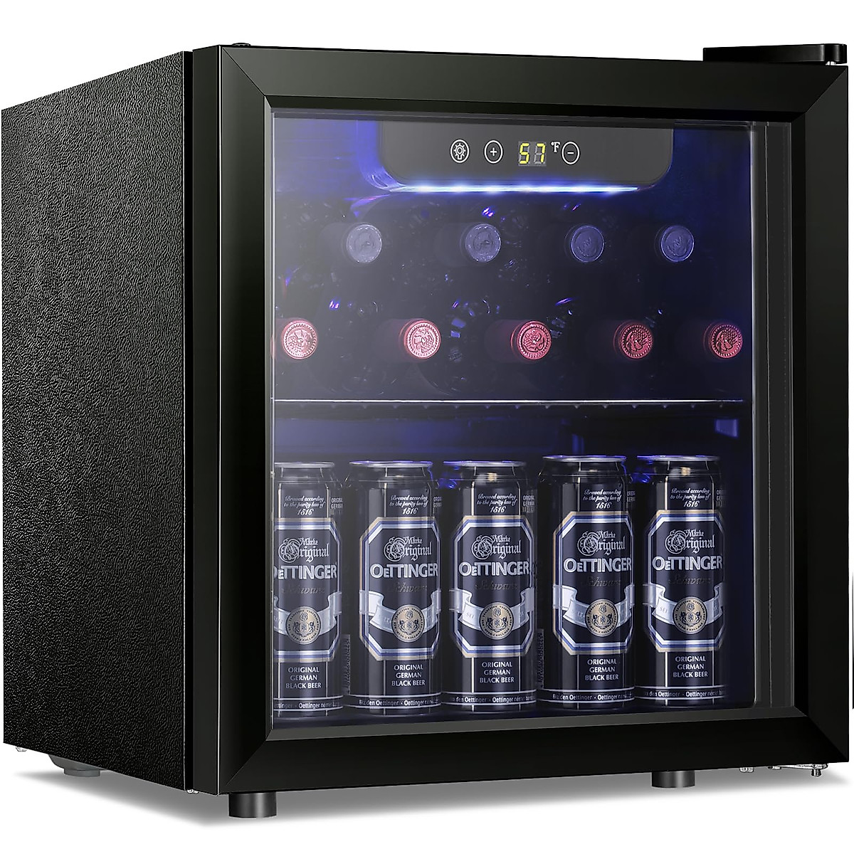 Antarctic Star 12 Bottle Wine Cellar - Mini Beverage Fridge for Wine, 48 Can Small Wine Cooler for Home and Bar, Electronic Temperature Knob Control, 1.3 Cu. Ft.