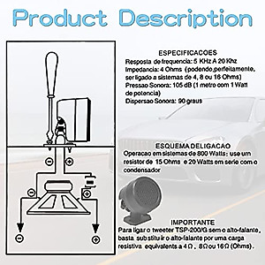 FERCAISH 4 Pcs 500W Car Speaker, TP-006A High Power Stereo Car Tweeter, Vertical Round Easy to Install Speakers for Surface Mounting on Car Truck and Boat