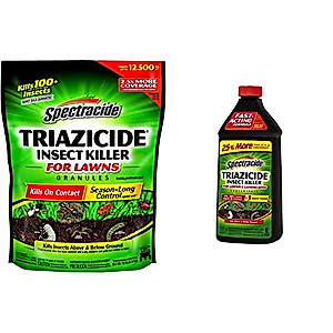 Spectracide Triazicide Insect Killer for Lawns Granules, 10 lb Bag, Kills All Listed Lawn-Damaging Insects and HG-55829 Concentrate Triazicide Lawn & Landscapes Insect Killer, 40 oz, Black