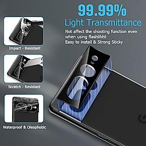 [1+2 Pack] Pixel 7 Pro Privacy Screen Protector with Camera Lens Protector, 3D Full Coverage, 9H Tempered Glass Scratch Resistant, for Google Pixel 7 Pro Screen Protector (6.7 Inch)