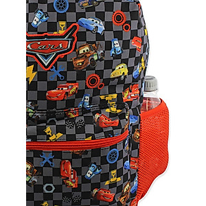 Disney Cars Boy's Girl's 16 Inch School Backpack Bag Lightning McQueen Mater (One Size, Black/Red)